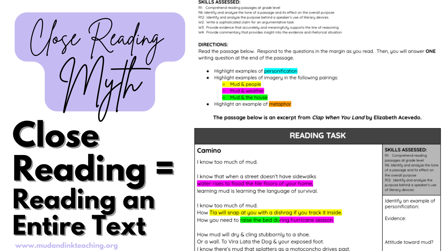 Three Myths about Close Reading — AMANDA CARDENAS | MUD AND INK TEACHING