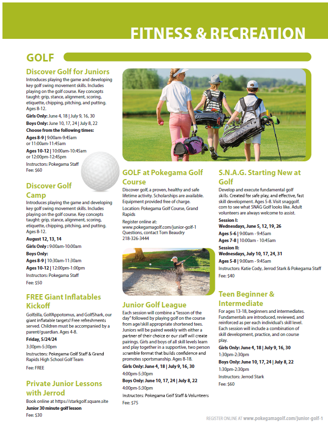 Junior Golf — Pokegama Golf Course in Grand Rapids Minnesota