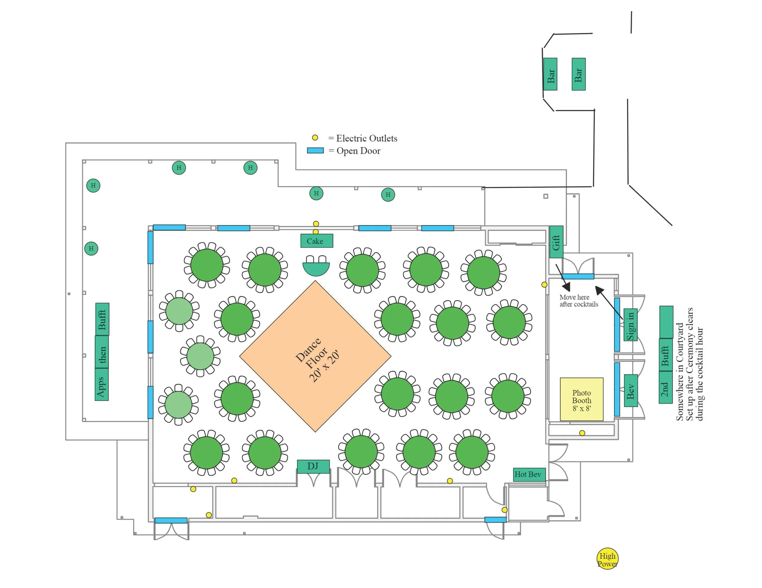 Outdoor Wedding Reception Floor Plan