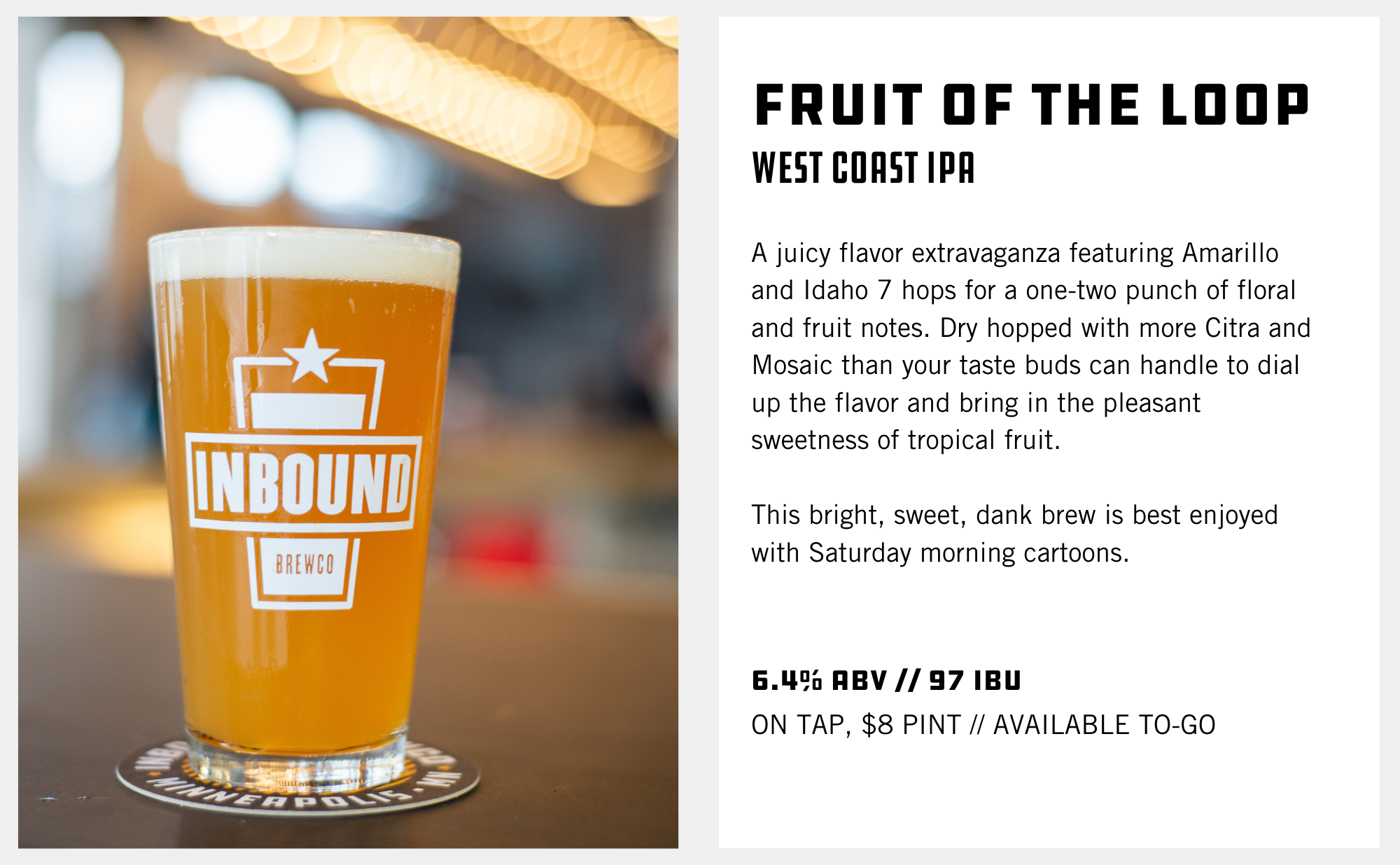 What's On Tap — Inbound BrewCo