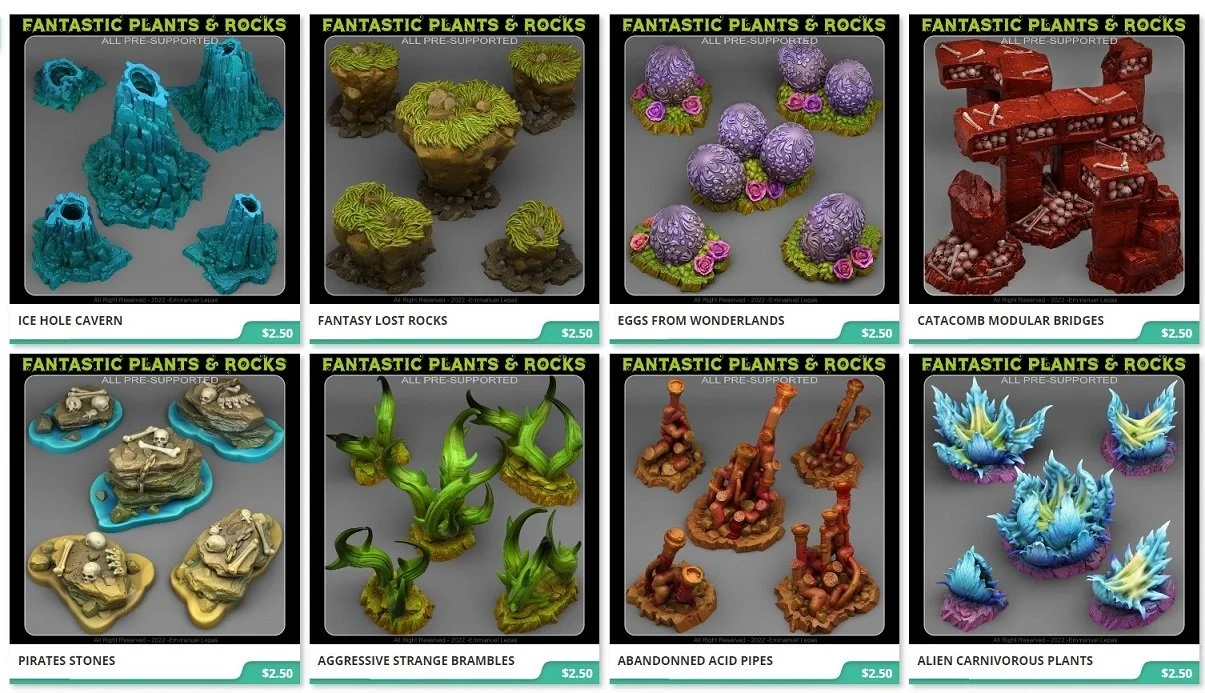 Alien Jungle Basing with 3D Printed Plants — Paintedfigs Miniature ...