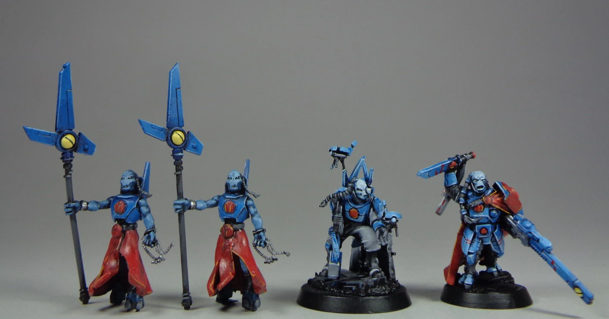 Some Blue and Red Tau with Cork Basing — Paintedfigs Miniature Painting ...