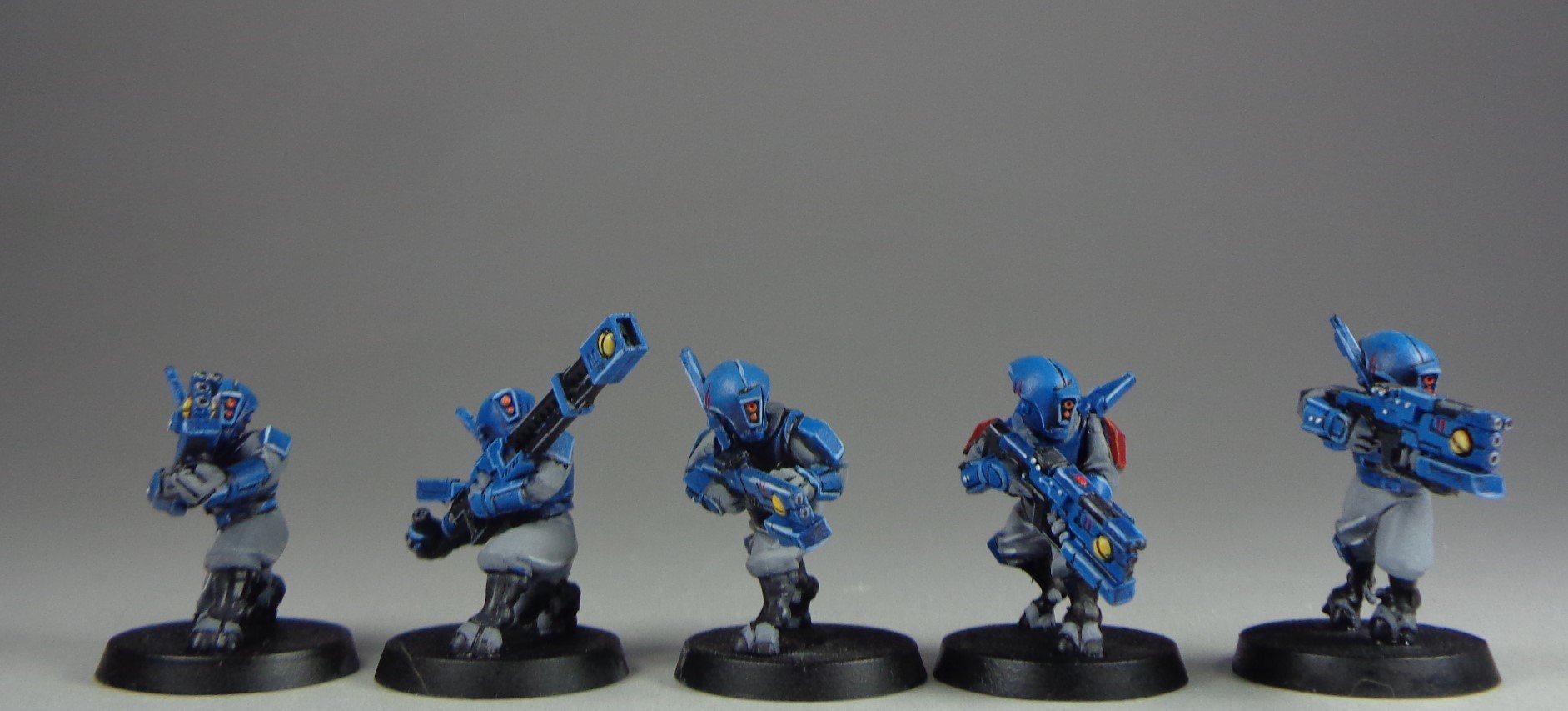 Some Blue and Red Tau with Cork Basing — Paintedfigs Miniature Painting ...