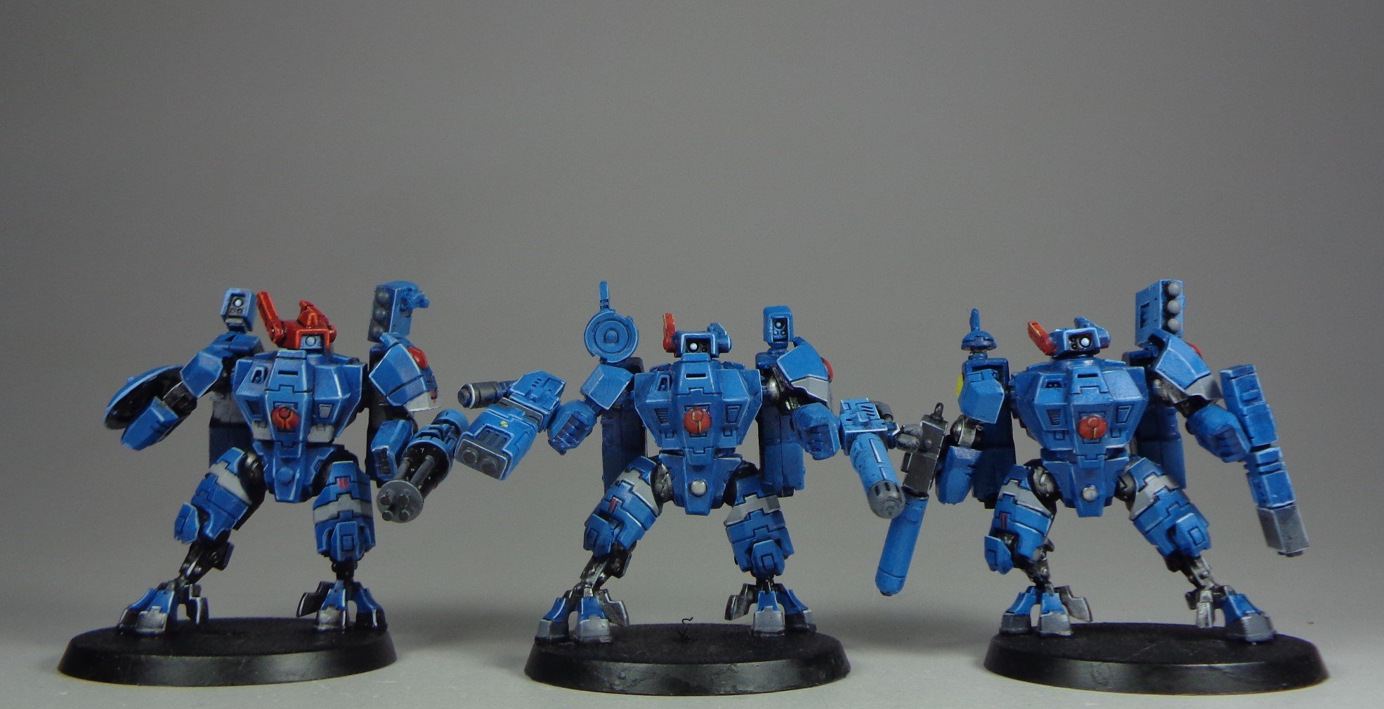 Some Blue and Red Tau with Cork Basing — Paintedfigs Miniature Painting ...