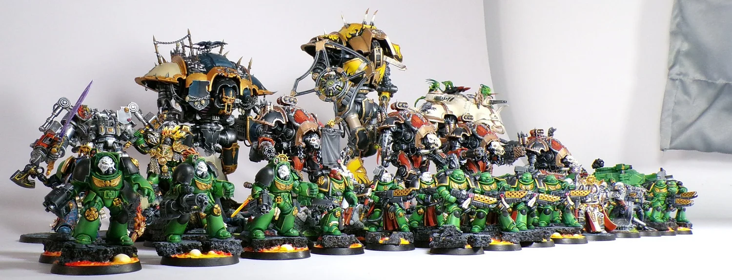 40k Salamander Space Marines and Chaos Knights painted! — Paintedfigs ...