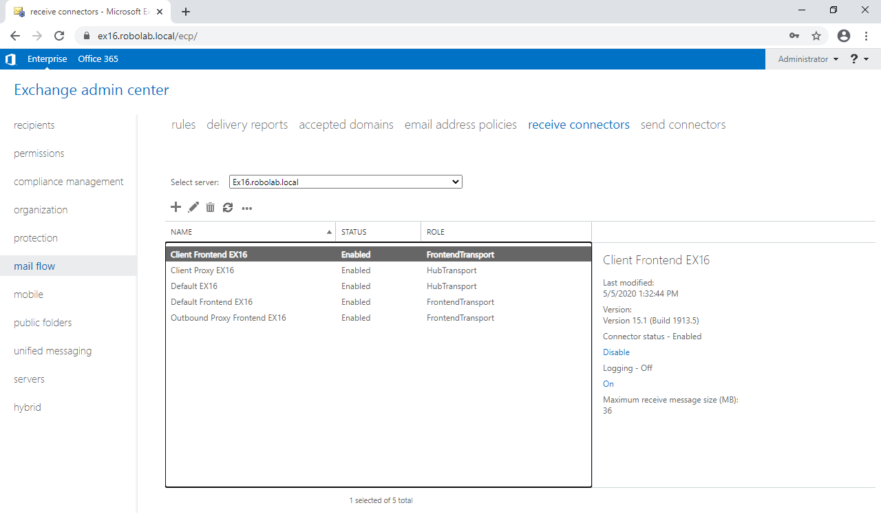 Einrichtung POP3, IMAP4 und SMTP auf Exchange 2016 — ESCde GmbH
