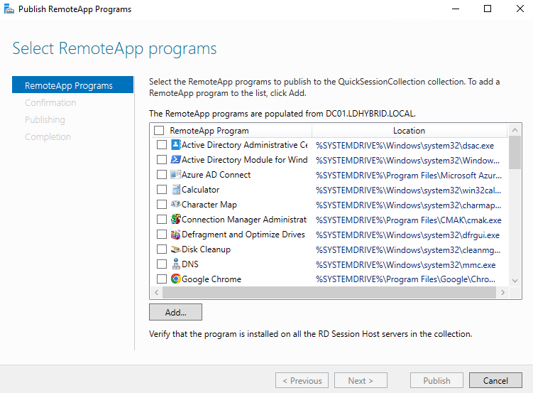 RemoteApp Bereitstellung Windows Server 2019/2022 - Schritt für Schritt — ESCde GmbH