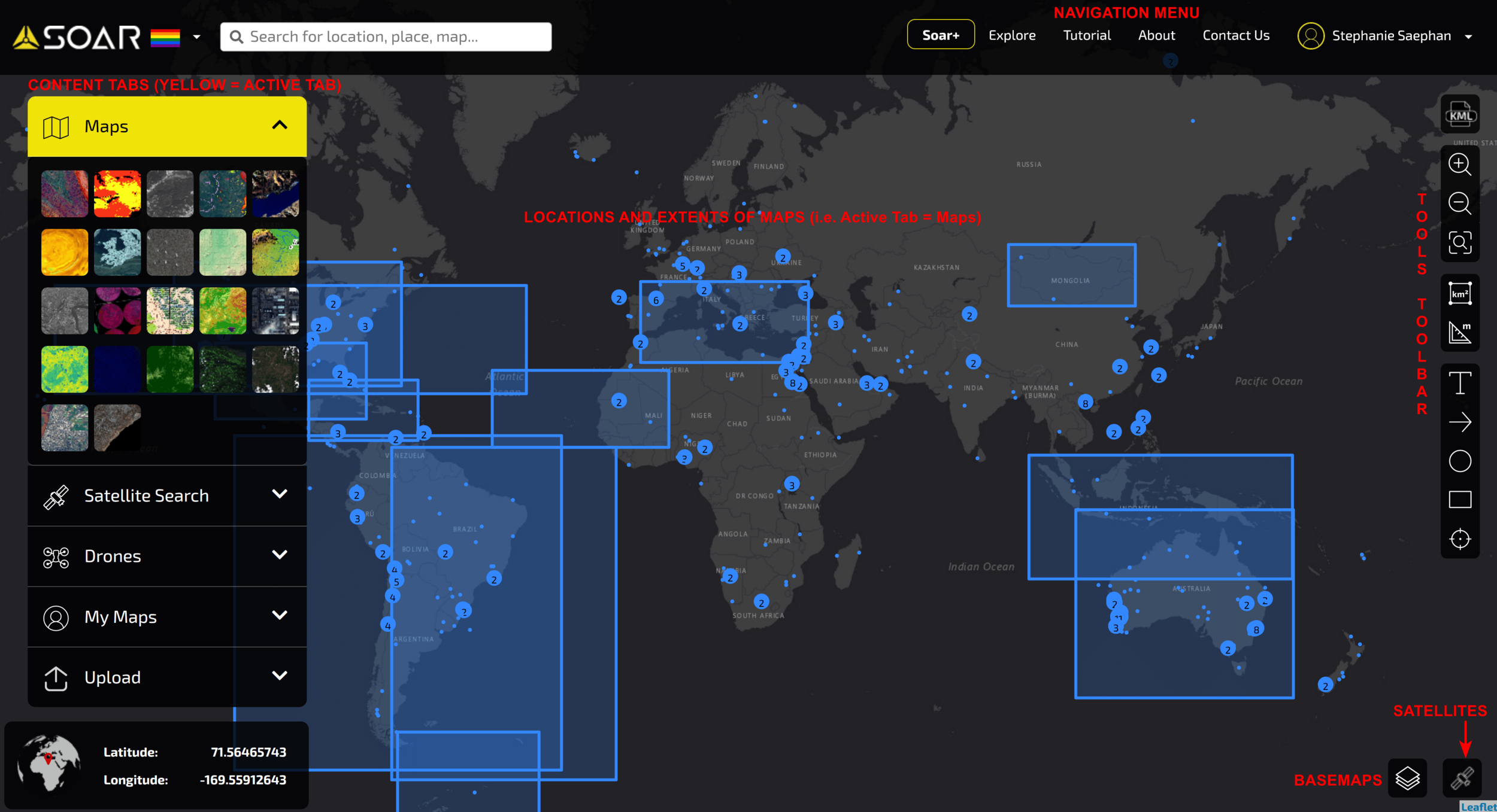 Exploring a Digital Atlas of Maps and Imagery on Soar.Earth — open.gis.lab