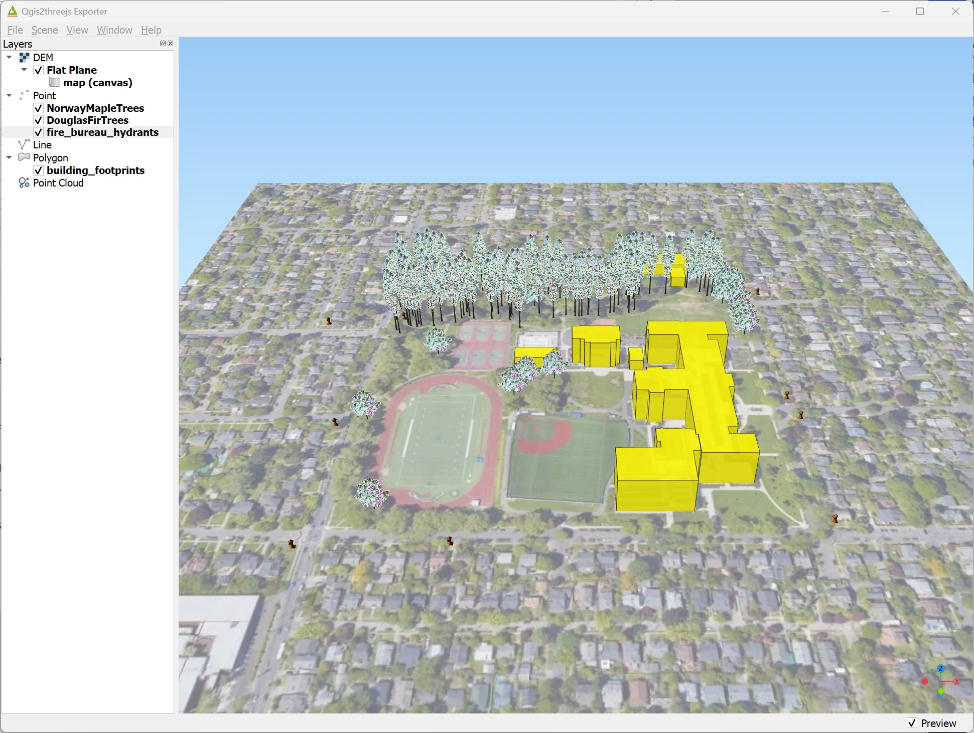 How to incorporate 3D models into a 3D Scene in QGIS using QGIS2threejs — open.gis.lab