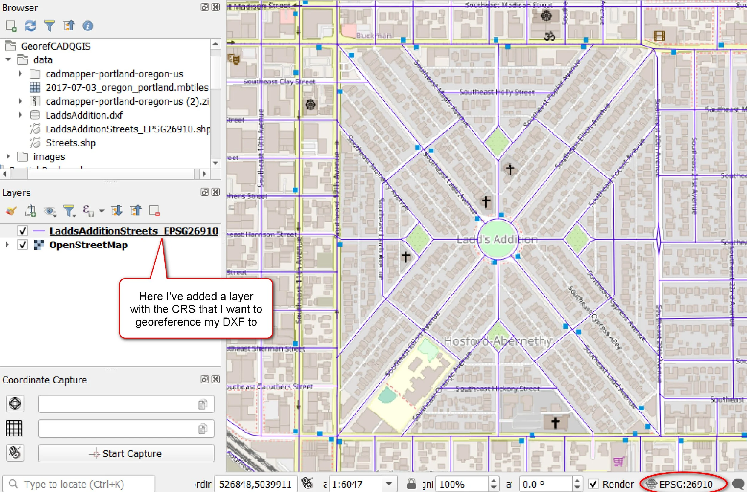Georeferencing CAD DXF With QGIS — open.gis.lab