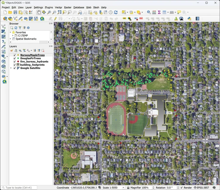 How to incorporate 3D models into a 3D Scene in QGIS using QGIS2threejs — open.gis.lab