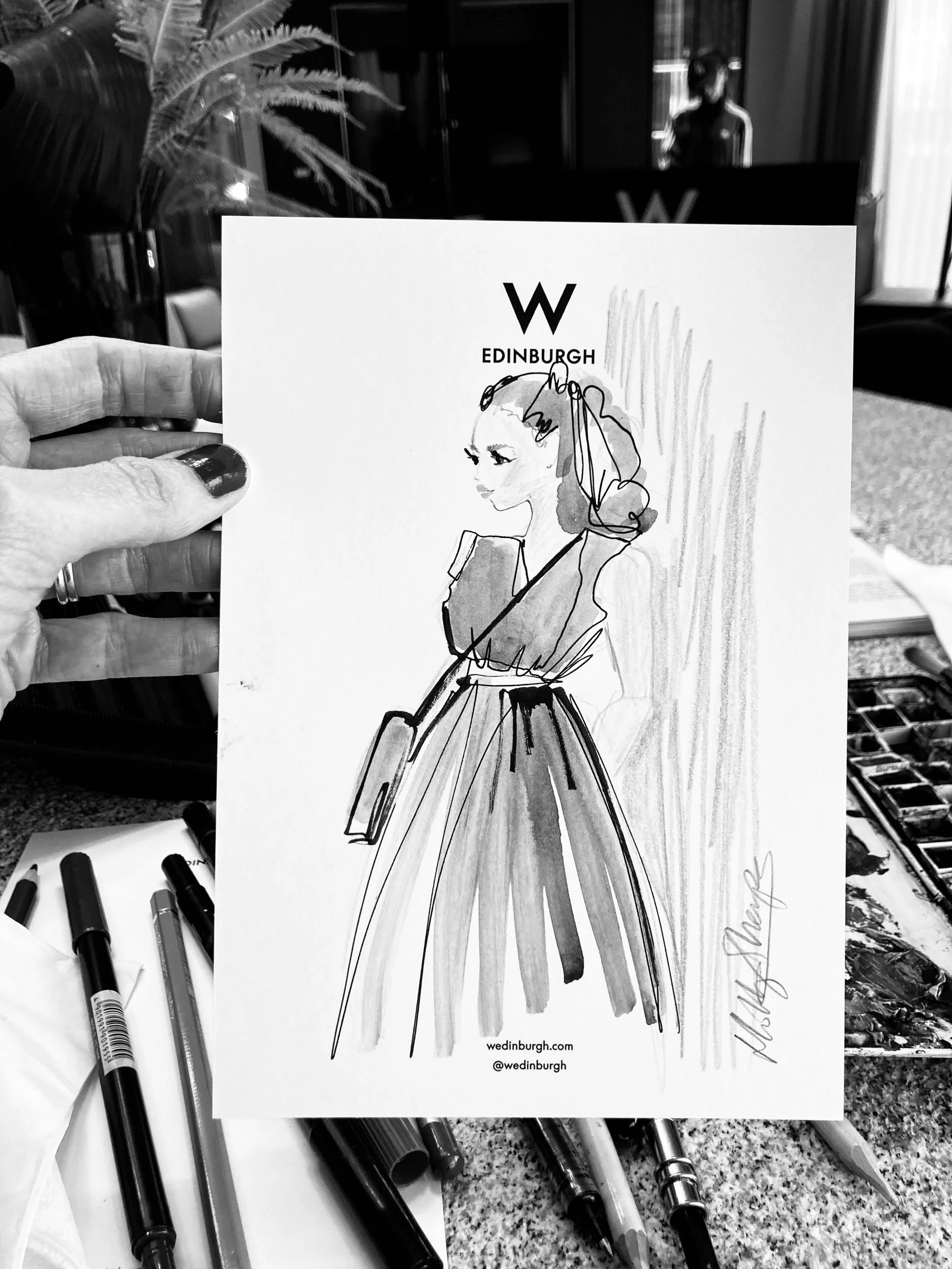 Illustrations created live at events by UK fashion illustrator, Holly ...
