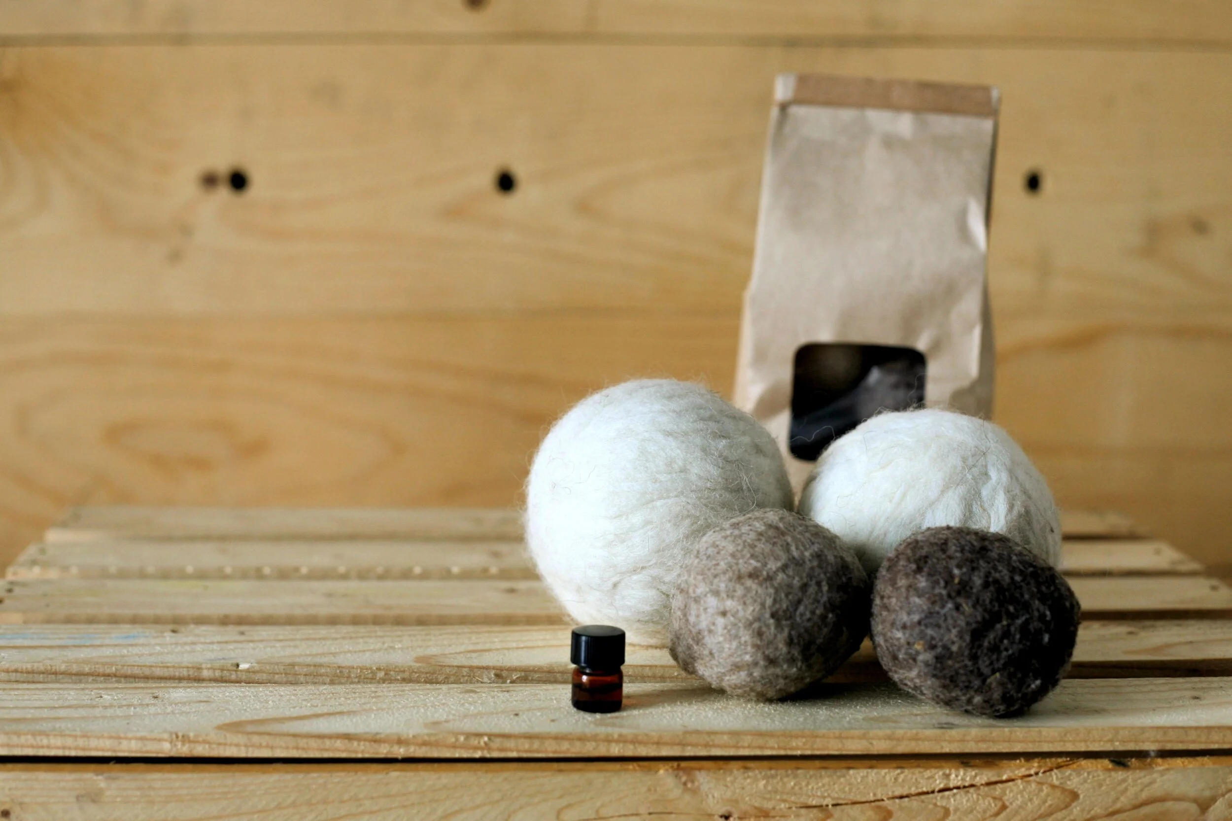 wool dryer balls made with local canadian wool — long way homestead