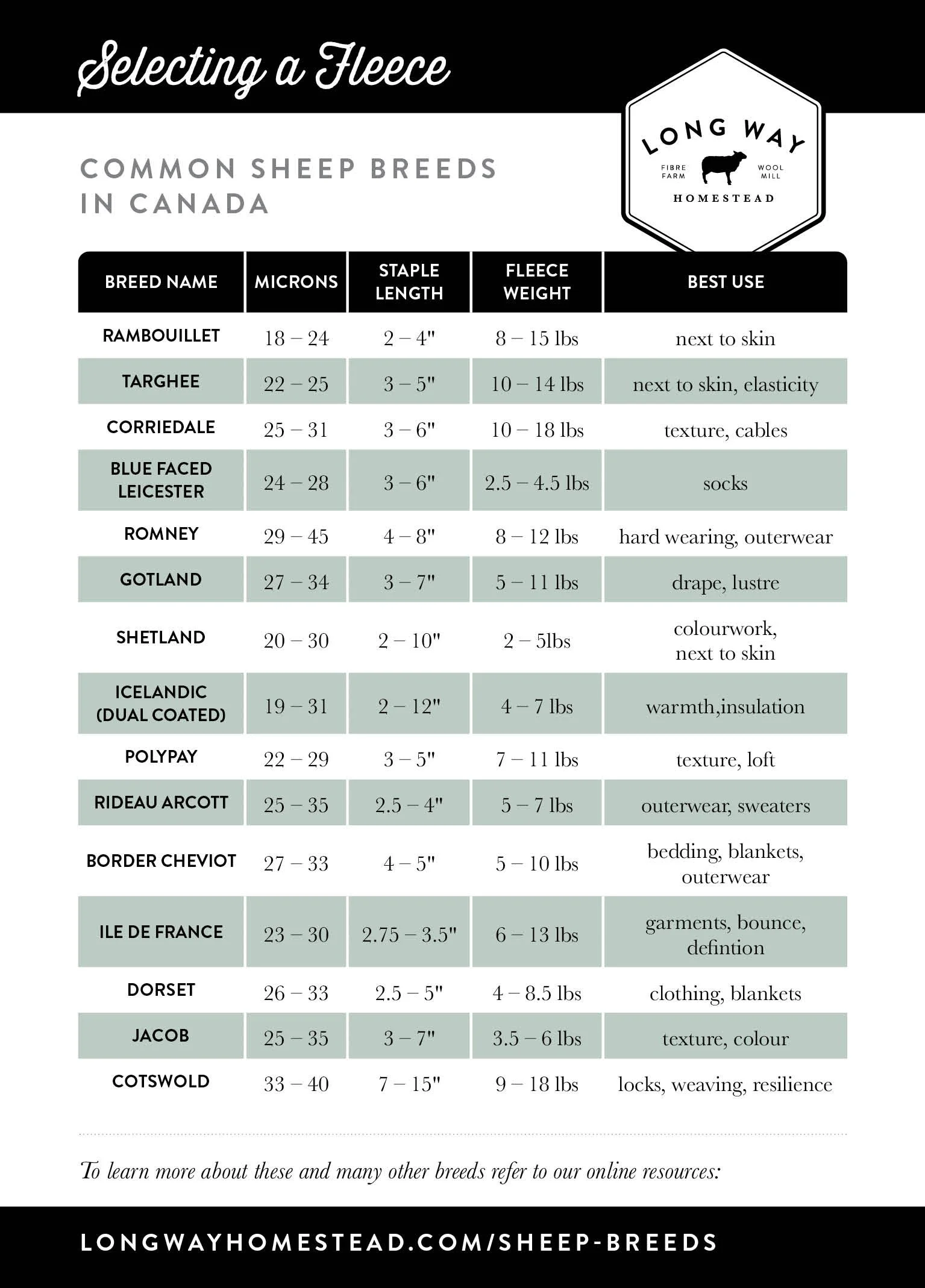 Common Canadian Sheep Breed Card — long way homestead