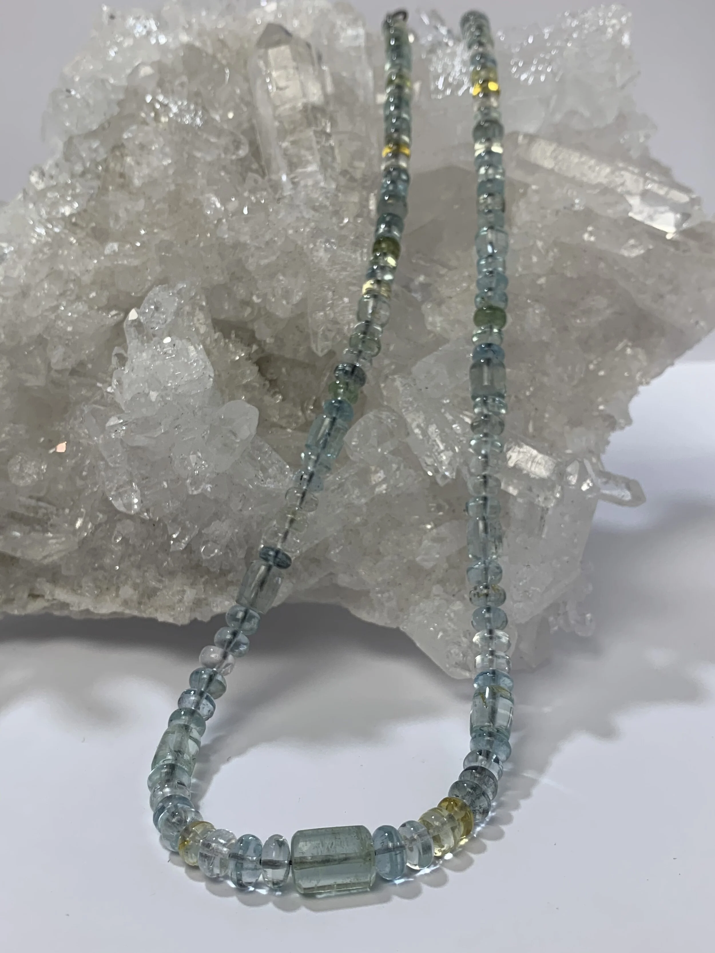 Aquamarine Bead Necklace