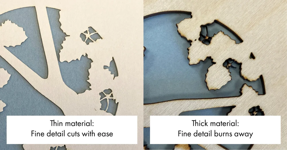Tips for Laser Cutting Thick Materials — FreeFall Laser — FreeFall Laser