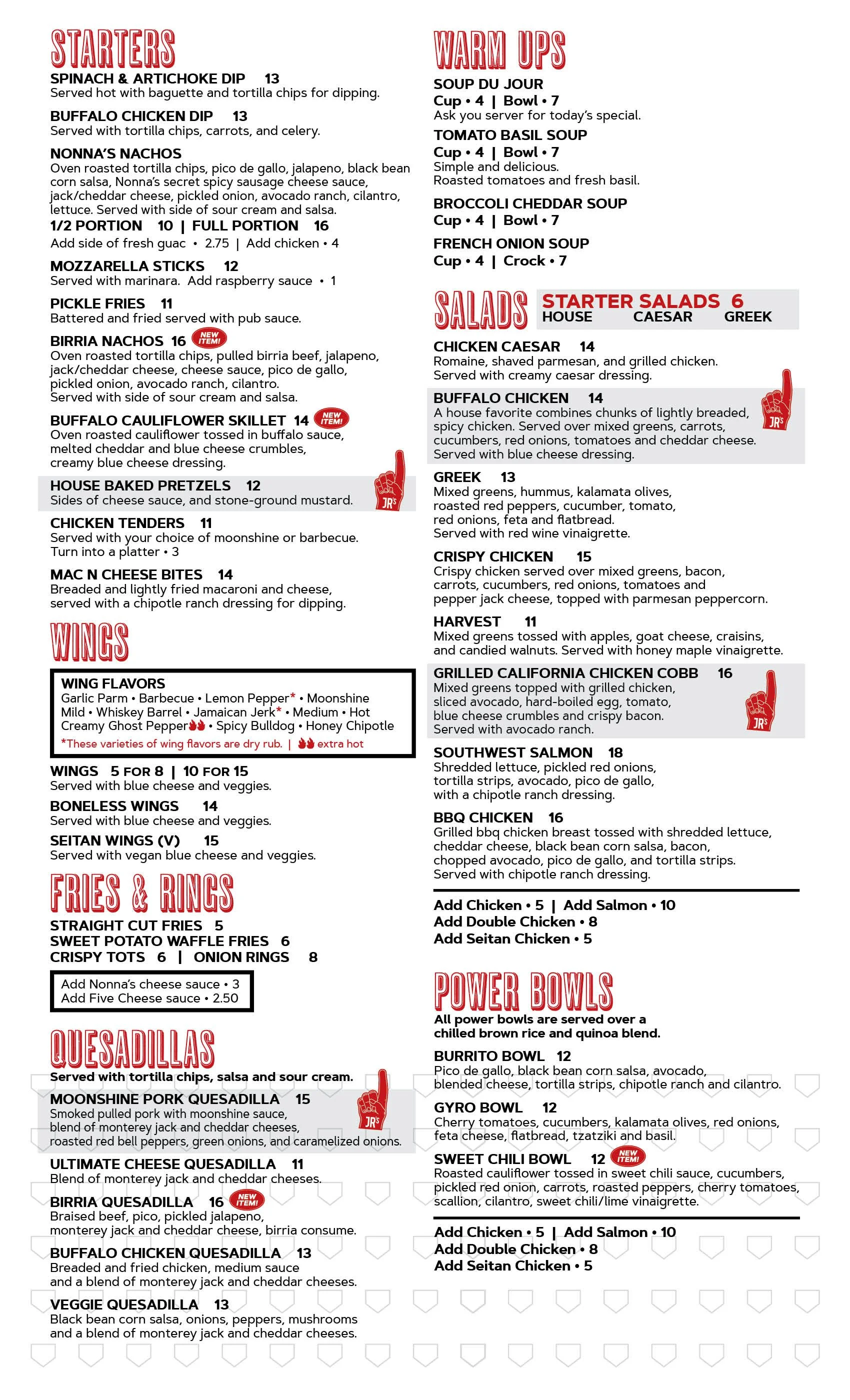 MENU — Junior's