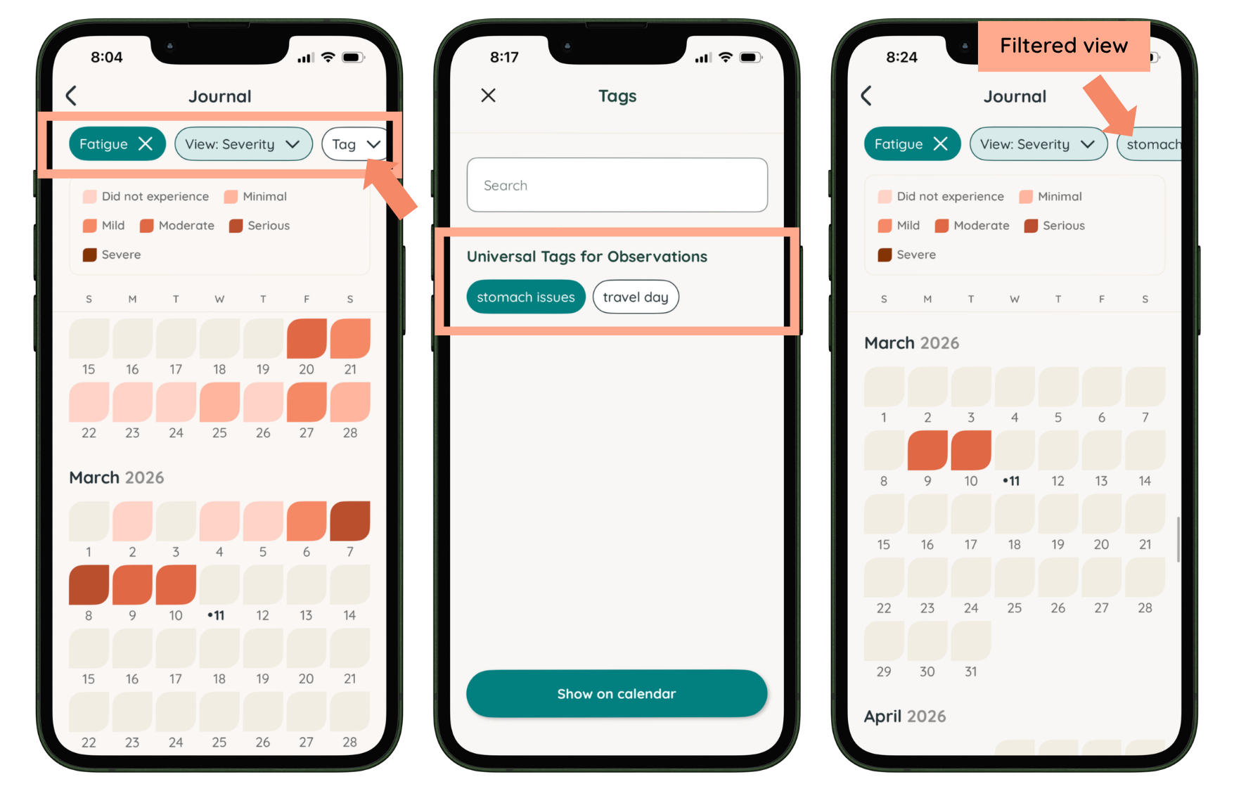 New Feature: See Patterns Faster With Calendar Filters — Folia Health