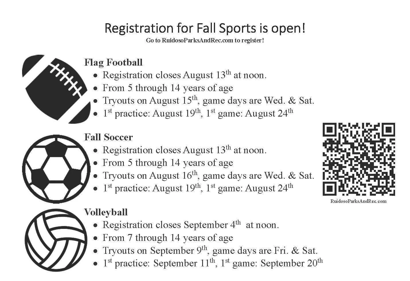 Fall Sports and Start Smart Registrations Still Open! [DEADLINE ...