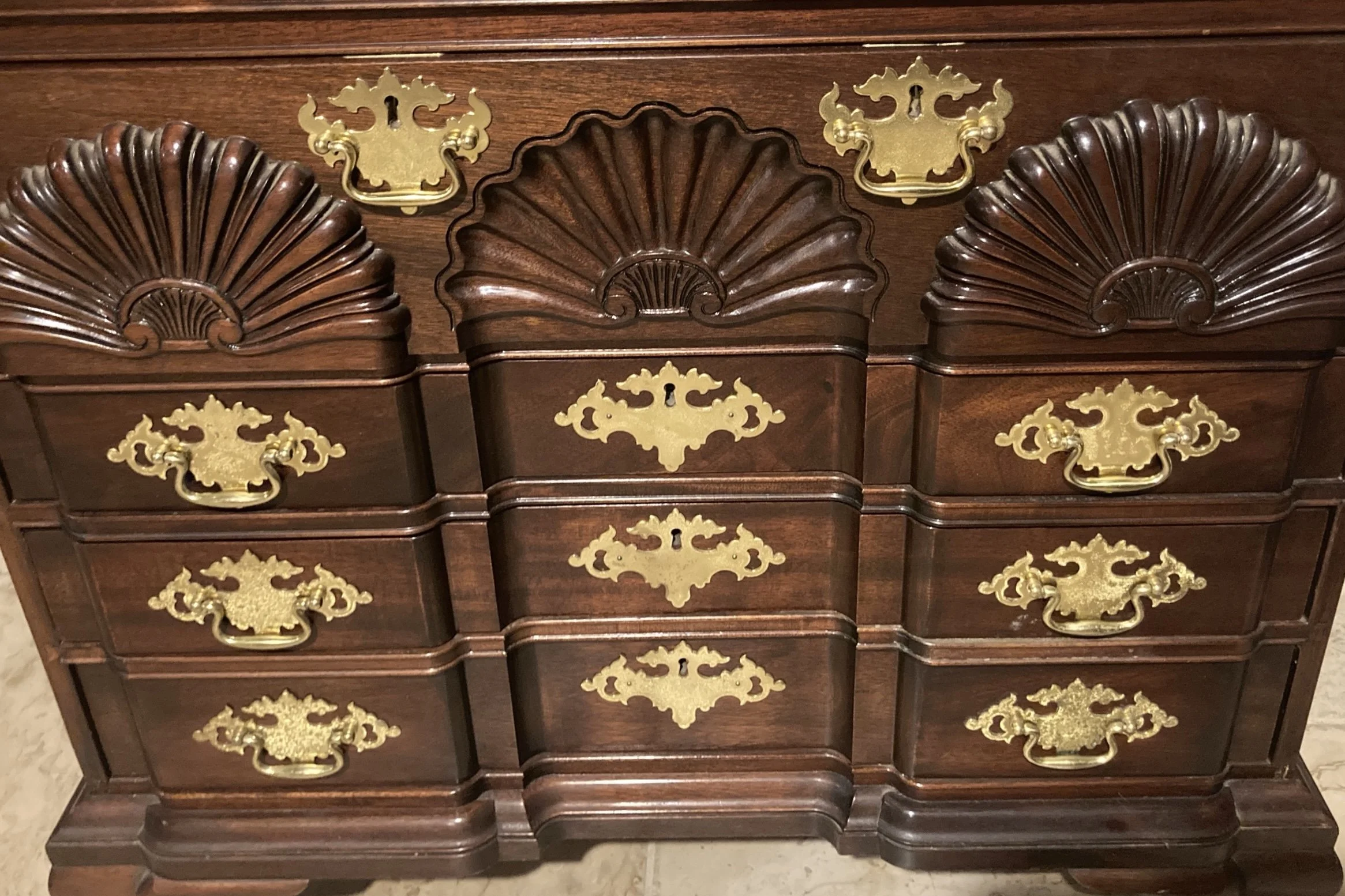 Custom Chippendale Style Block Front 4 Drawer Chest in Mahogany ...