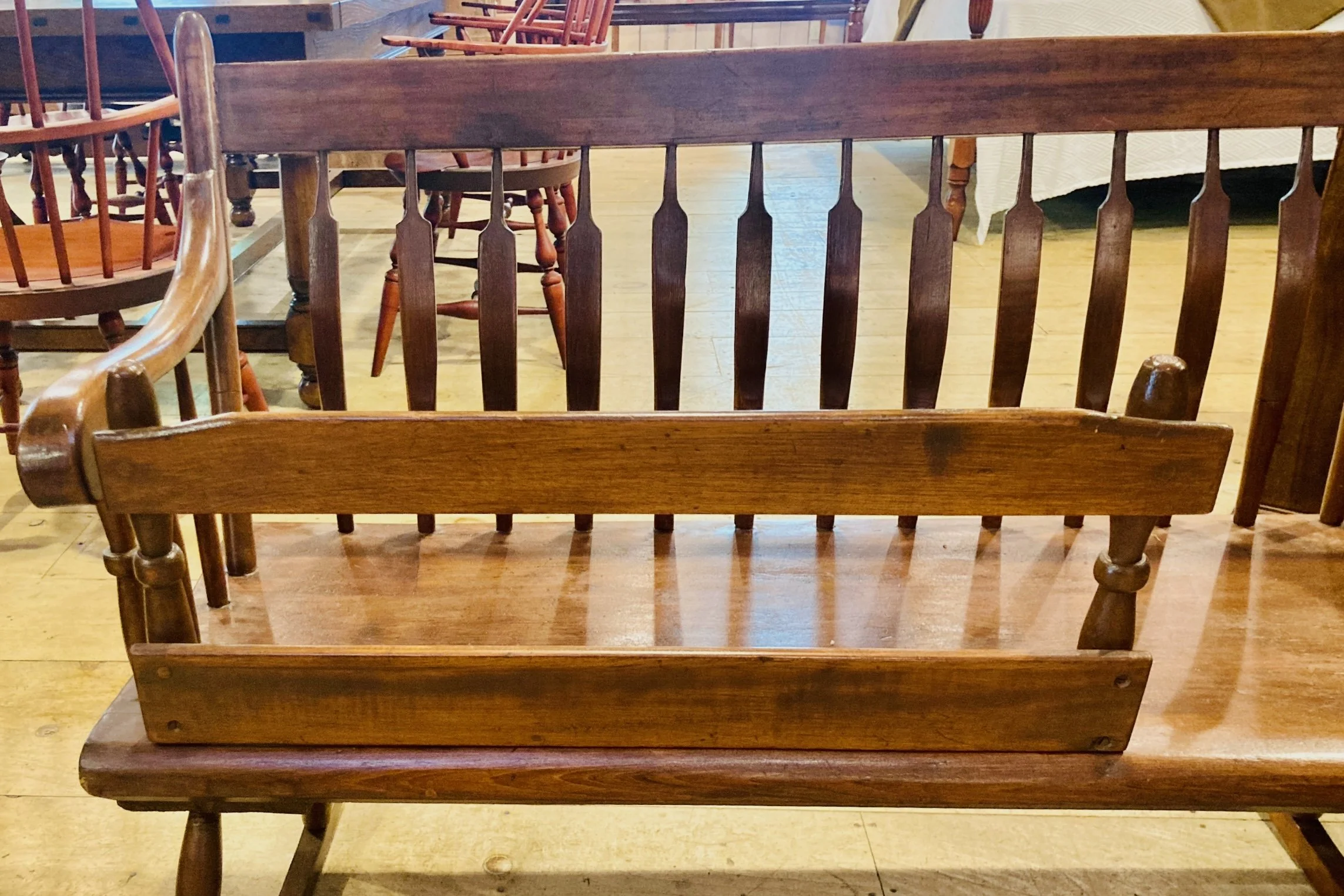 Rocking Arrow Back "Granny" Bench, Removable Baby Guard, 19th Century ...