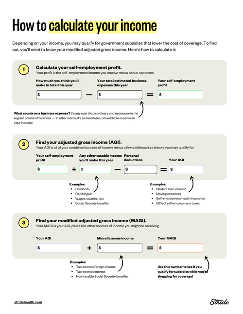 How to Calculate Your Income for Health Insurance — Stride Blog