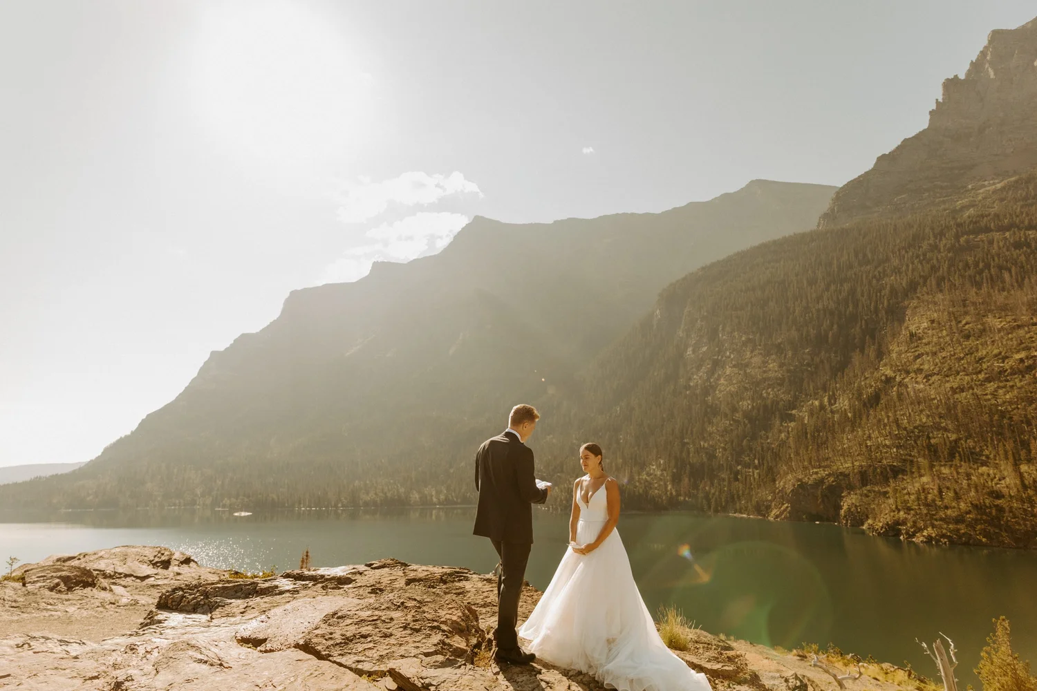 Stunning sunrise elopement at Sun Point in Glacier National Park ...