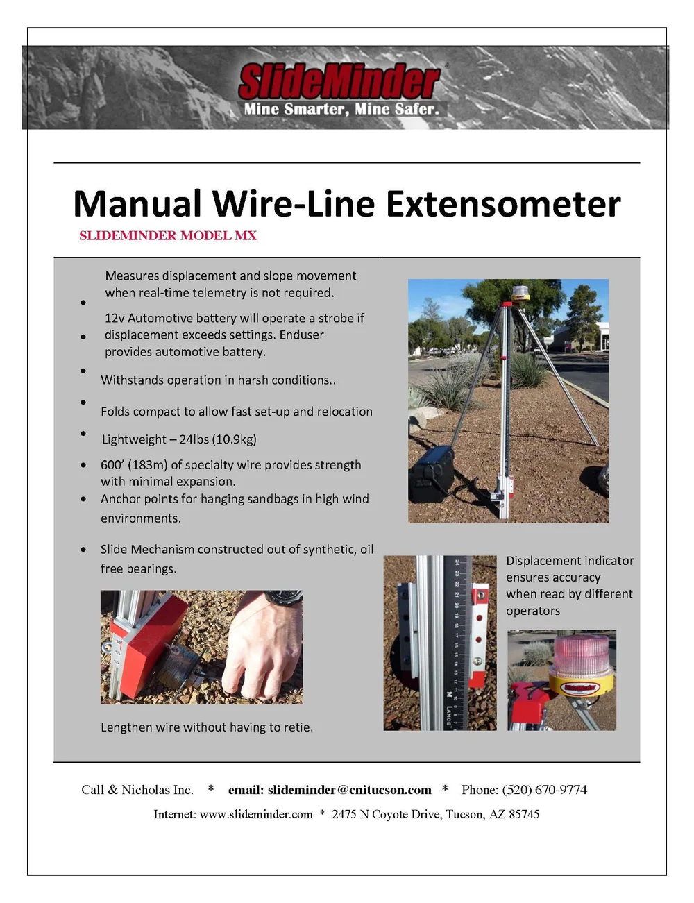 Landslide Monitoring Equipment - SlideMinder — manual extensometer - mx3