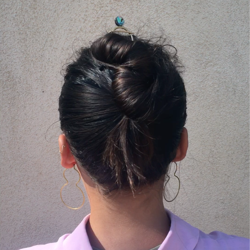 Quick and Easy Updo with Wave Barrettes for Long Hair — Sophie Kissin ...