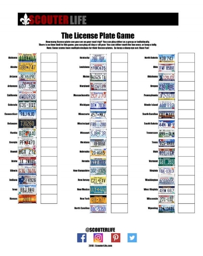 The License Plate Game — ScouterLife