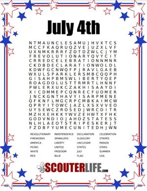 4th Of July Word Search — ScouterLife