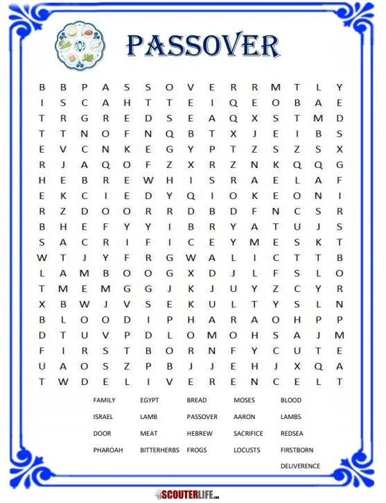 Passover Word Search — ScouterLife
