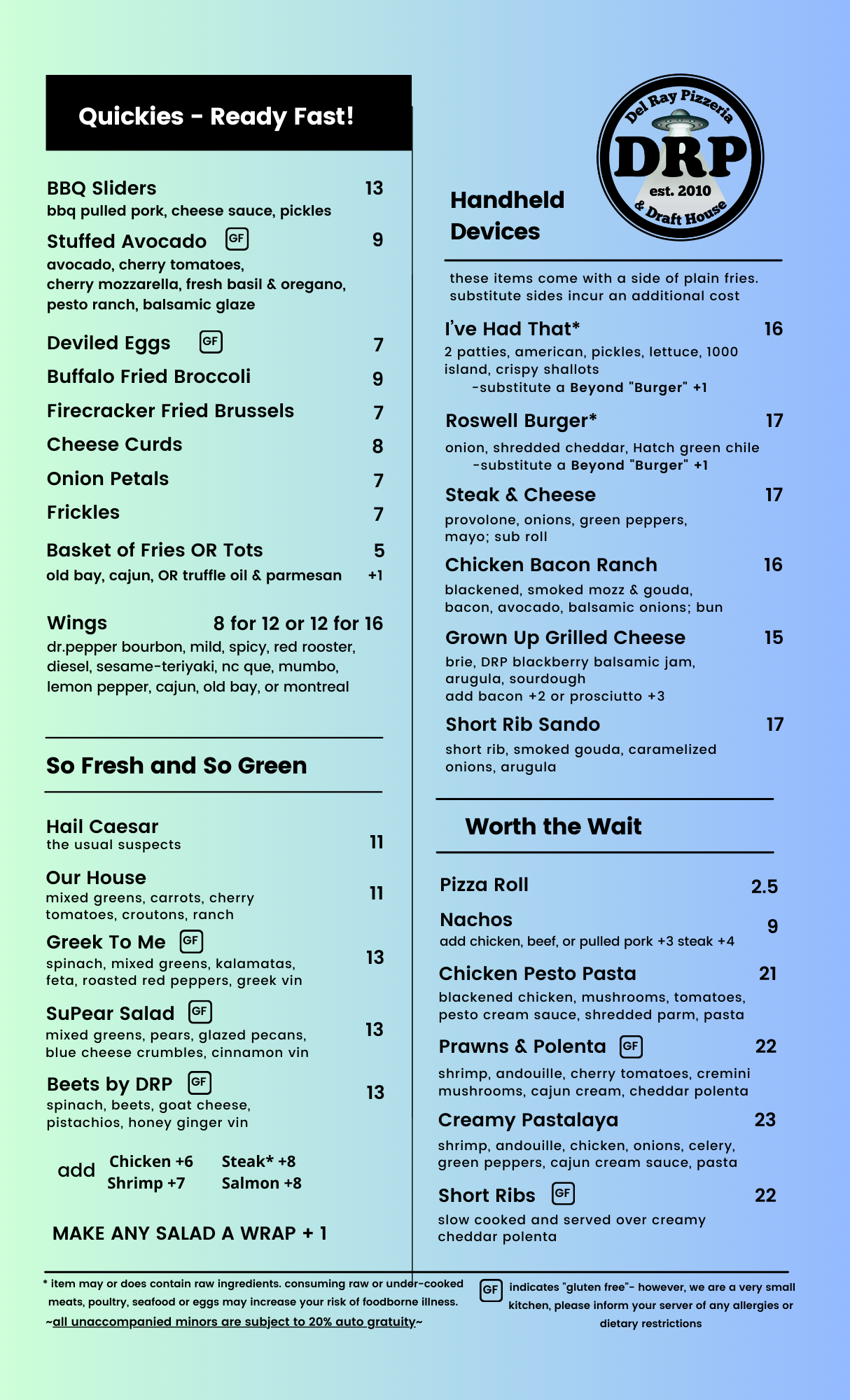 FOODS — Del Ray Pizzeria & Draft House