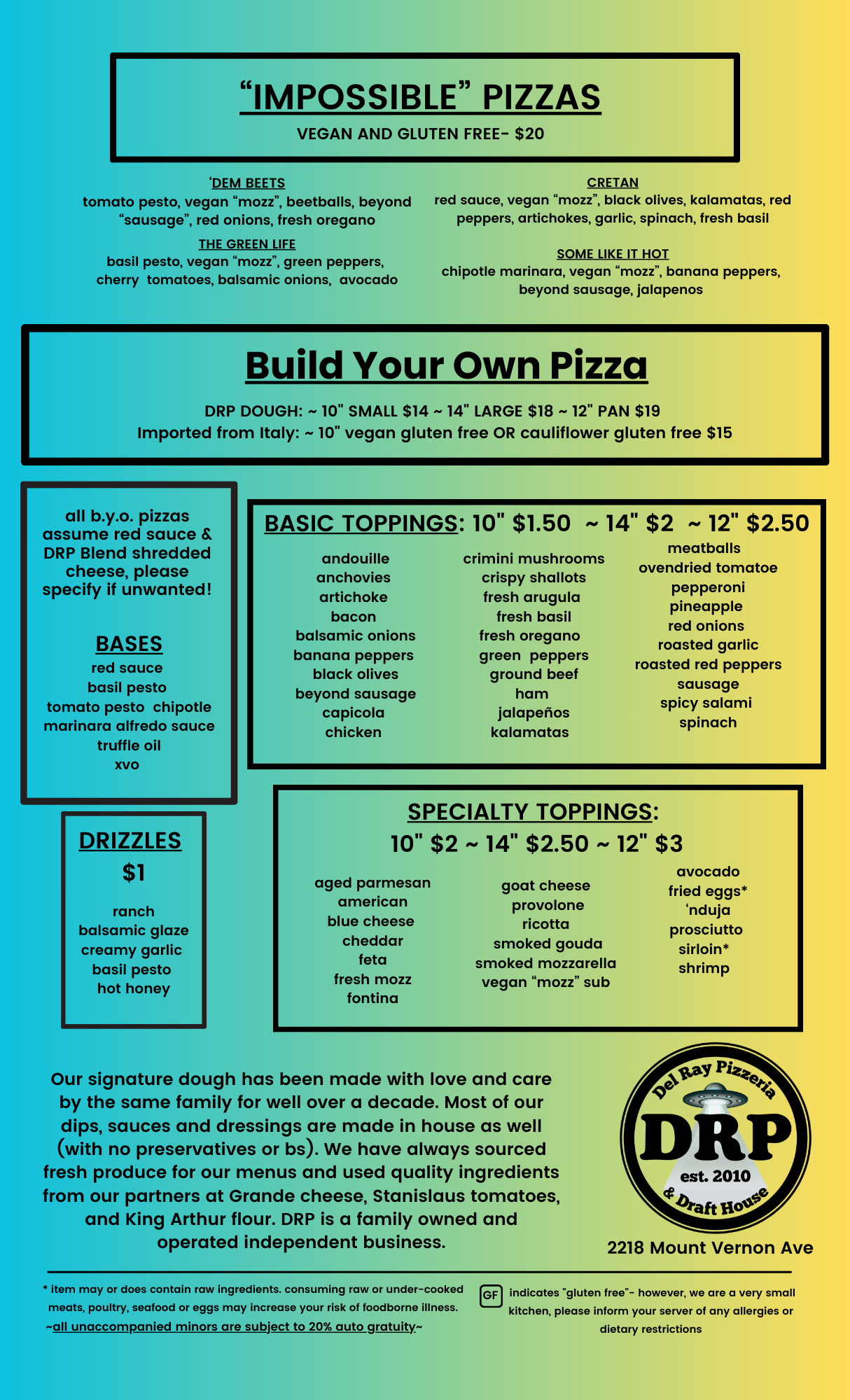 FOODS — Del Ray Pizzeria & Draft House