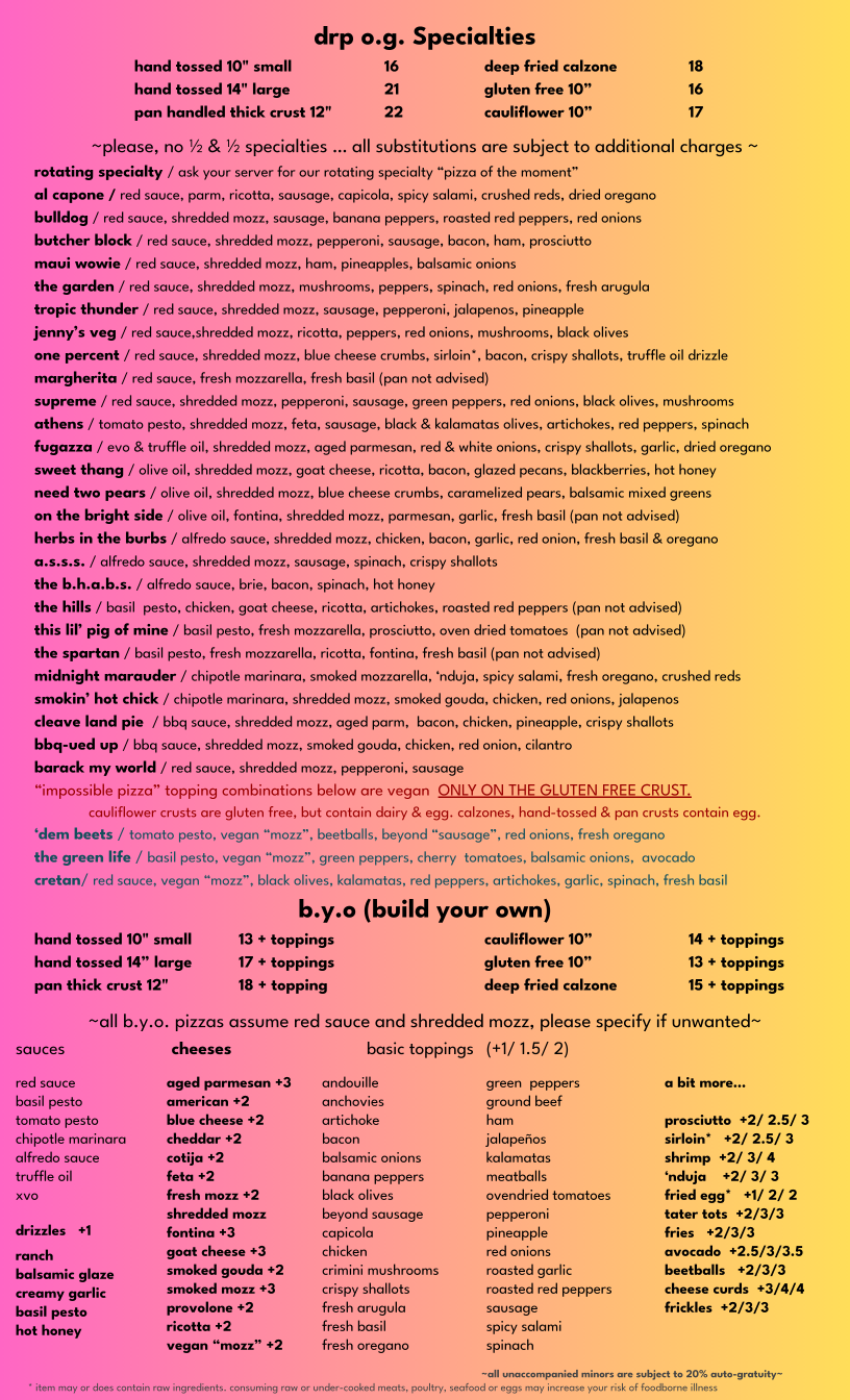 FOODS — Del Ray Pizzeria & Draft House