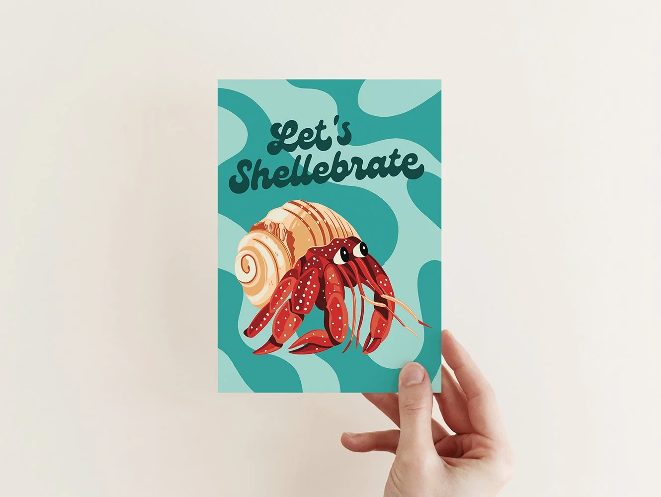 'Let's Shellebrate' Greeting Card - Plastic-free and printed with ...