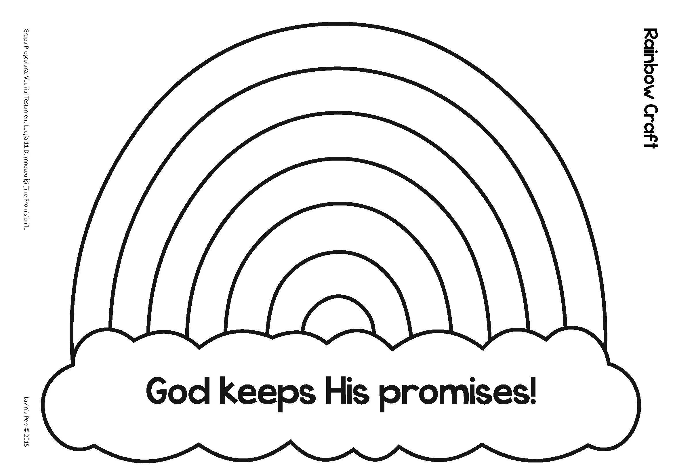God Keeps His Promises Rainbow Coloring Page Sketch Coloring Page