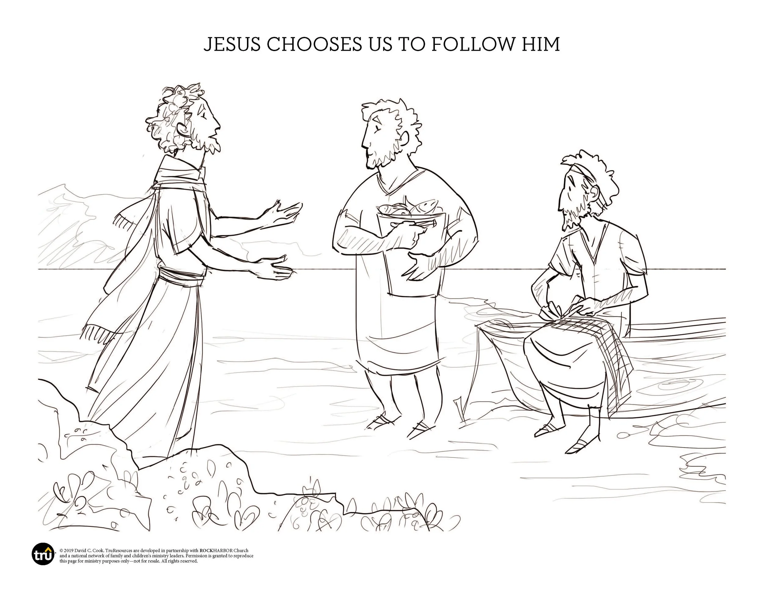 Jesus Calls His Disciples Coloring Page Sketch Coloring Page