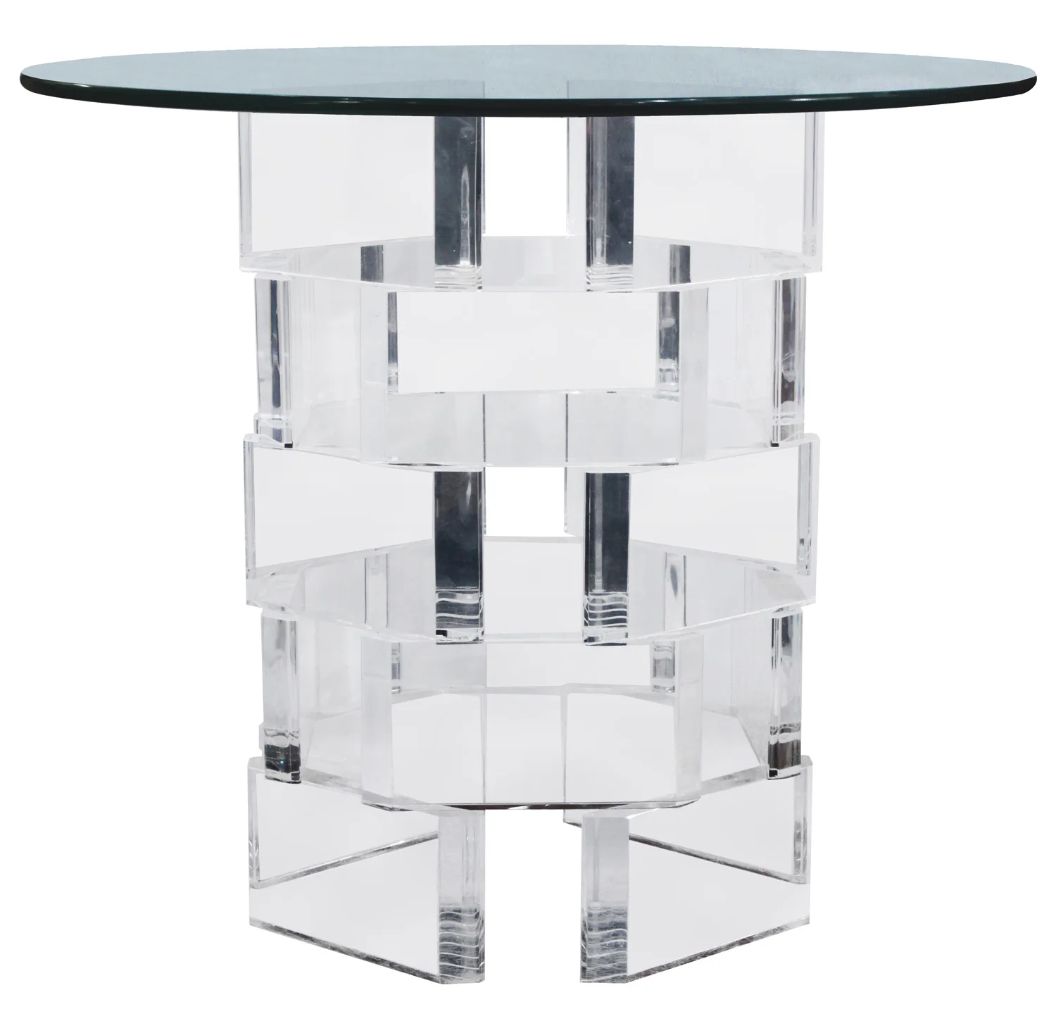 Chic Stacked Lucite Blocks Side Table - SOLD — Lobel Modern NYC