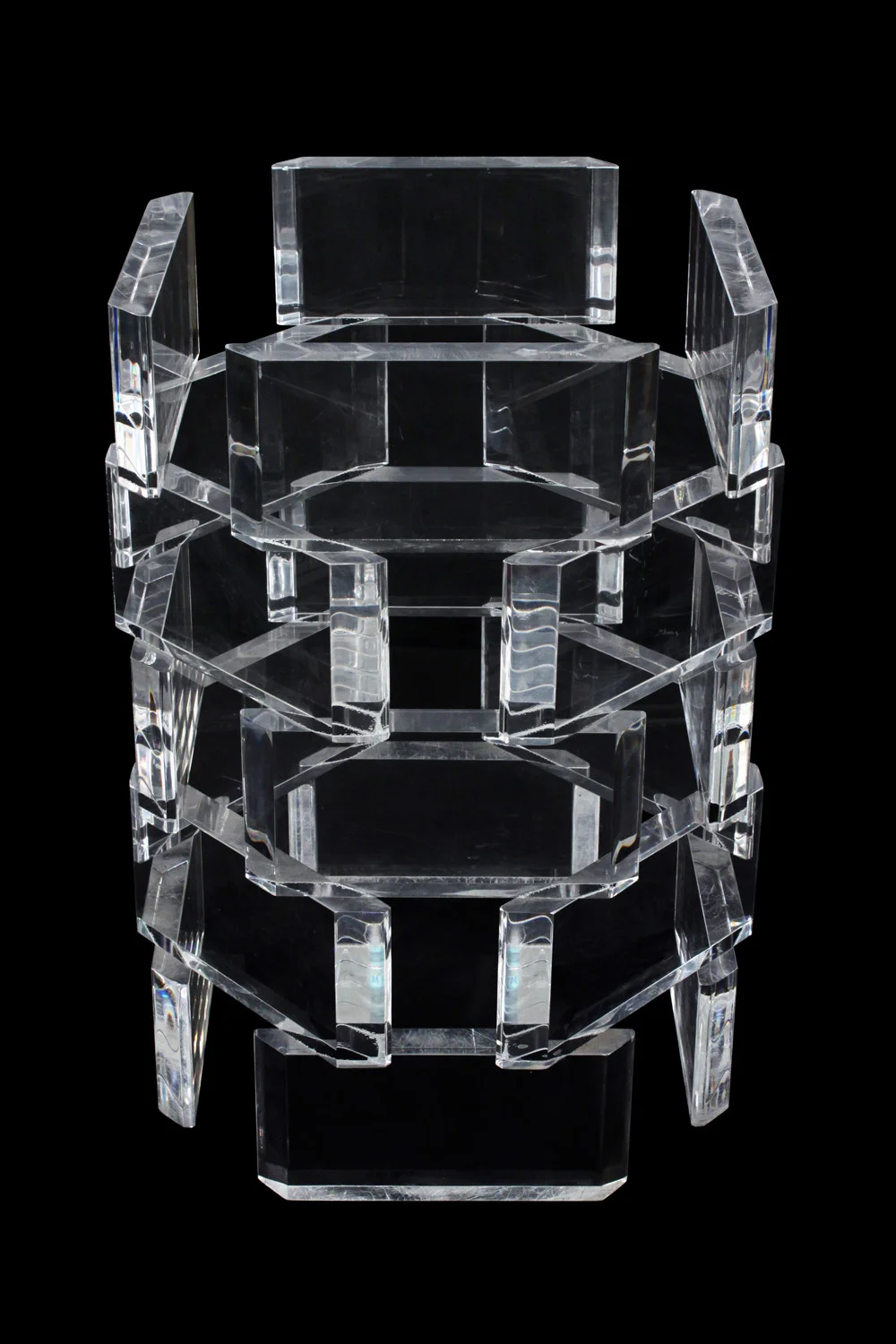Chic Stacked Lucite Blocks Side Table - SOLD — Lobel Modern NYC