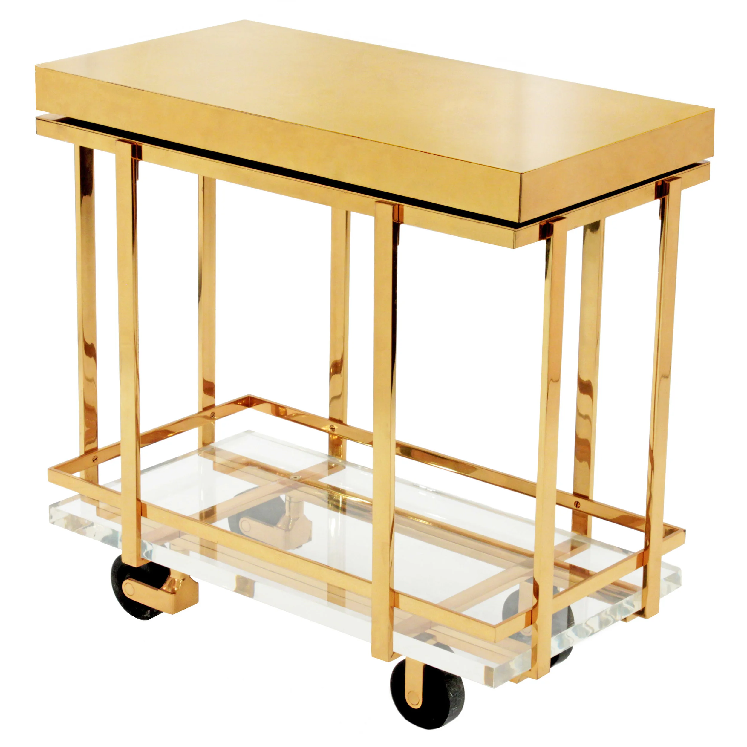 Karl Springer "Brass and Lucite Bar-Cart" 1980s - SOLD — Lobel Modern ...