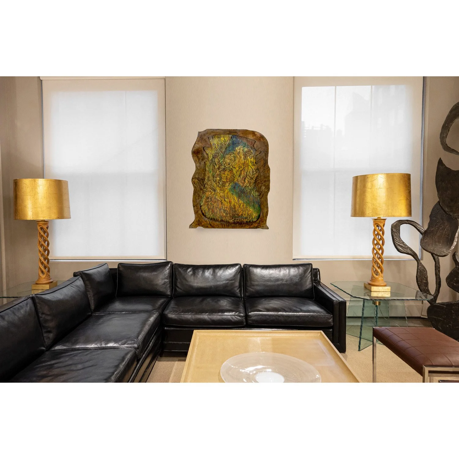 Philip and Kelvin LaVerne Exceptional Bronze Painting "Passion" 1960s ...