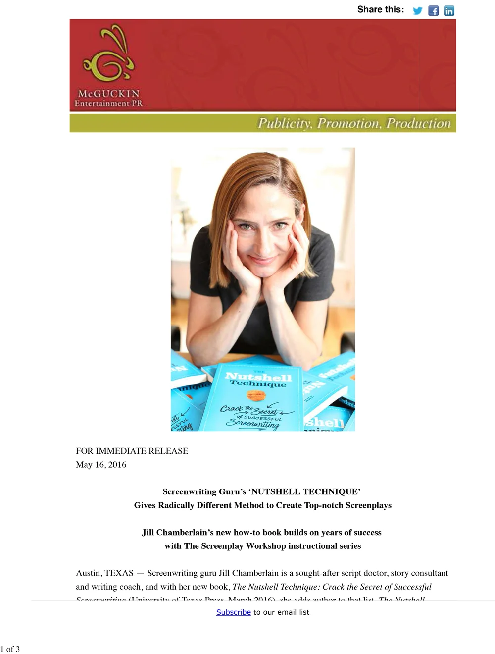 Press Kit — Jill Chamberlain