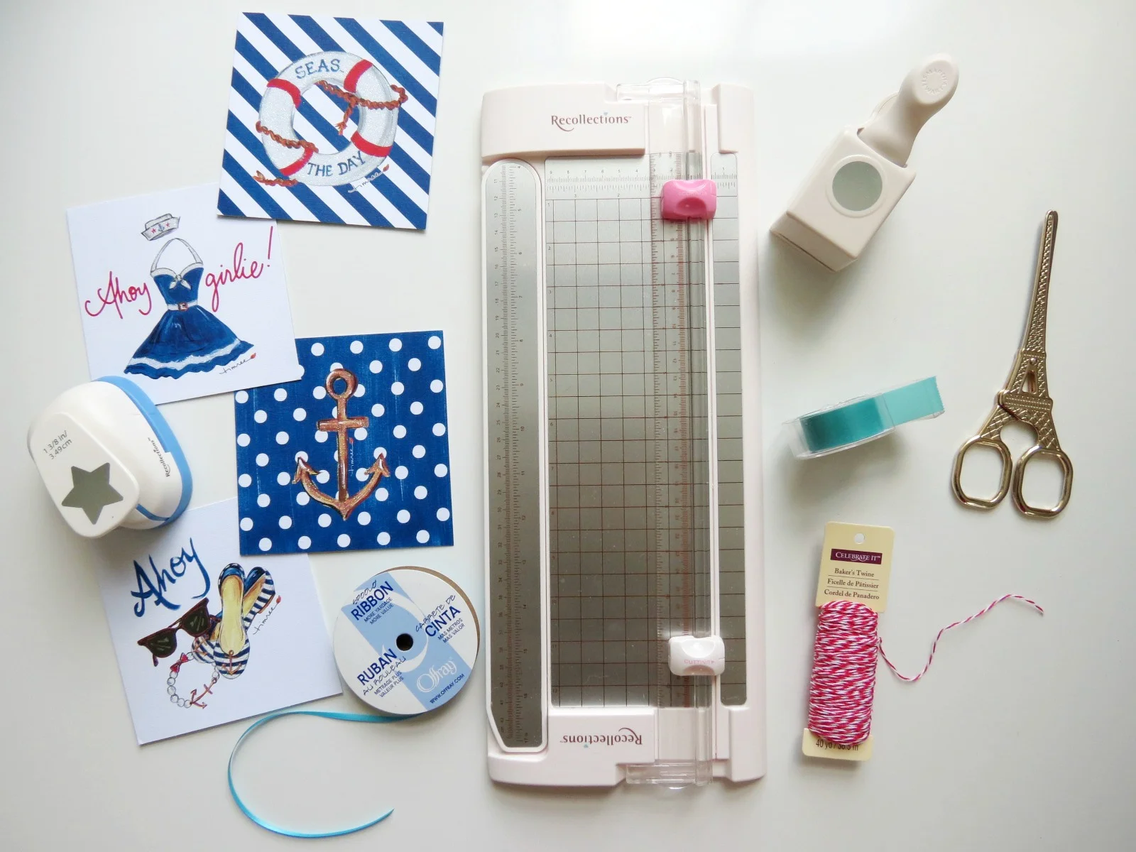Nautical Notecard Birthday Banner Tutorial — Party HarDIY