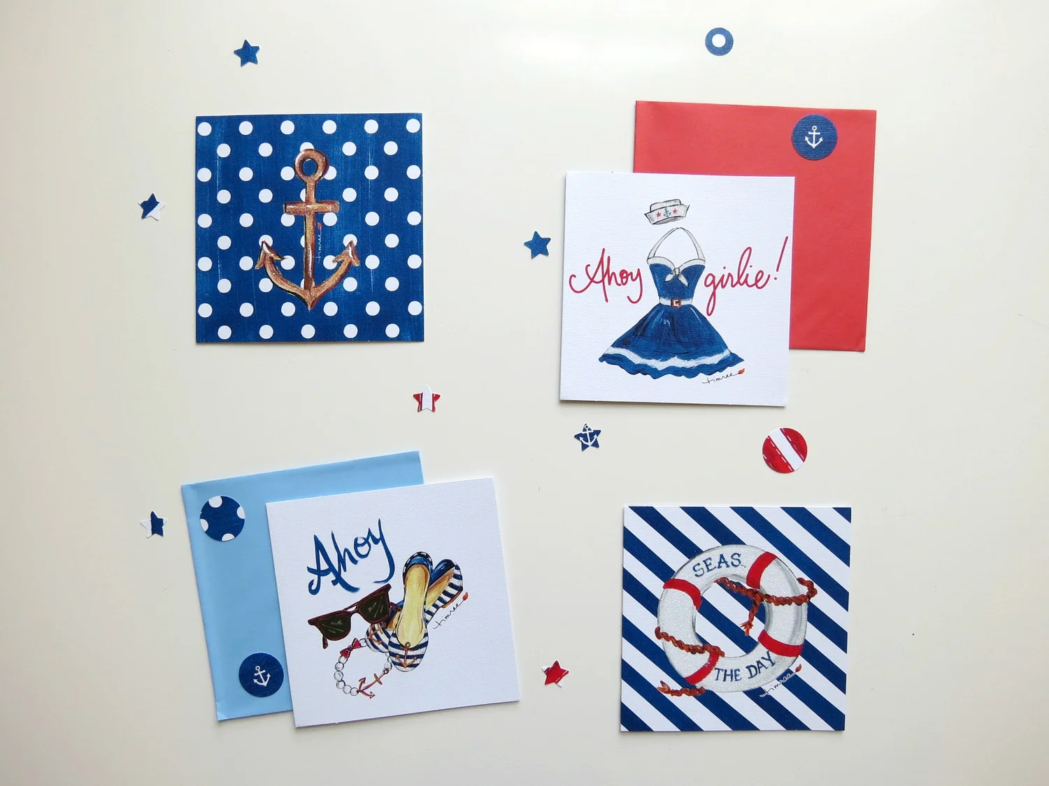 Nautical Notecard Birthday Banner Tutorial — Party HarDIY
