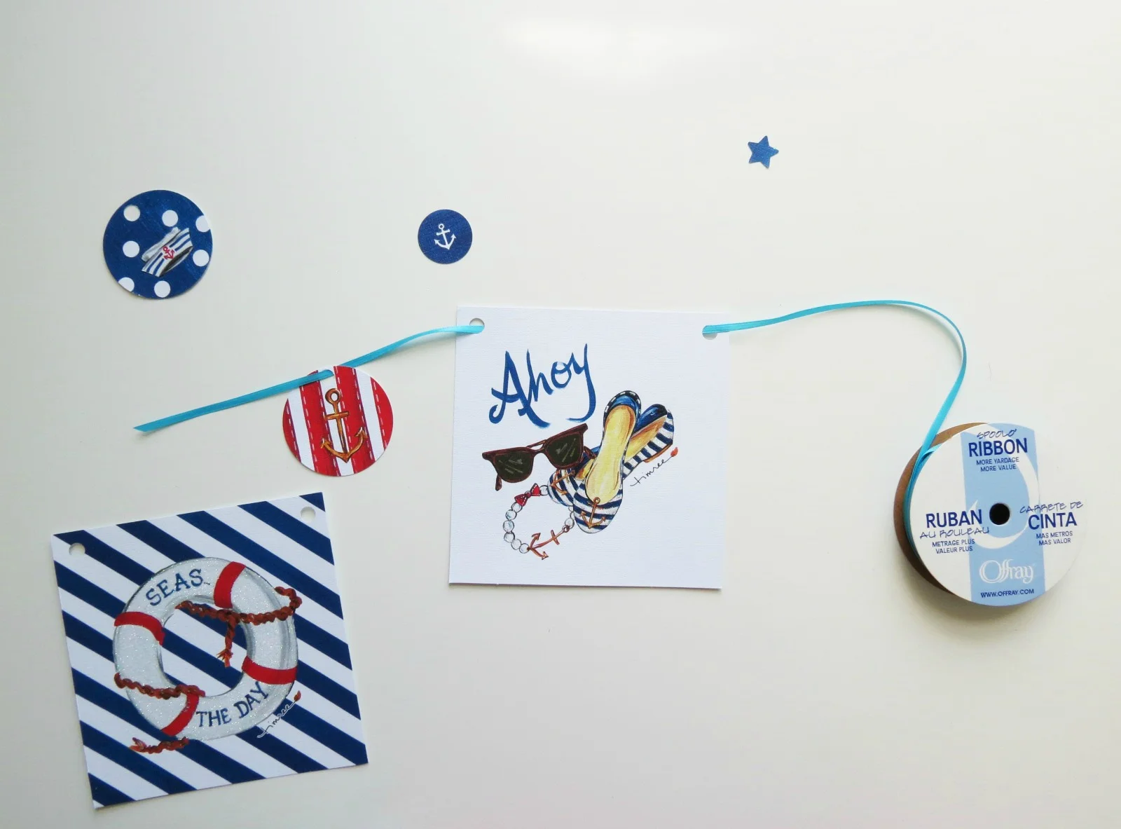 Nautical Notecard Birthday Banner Tutorial — Party HarDIY