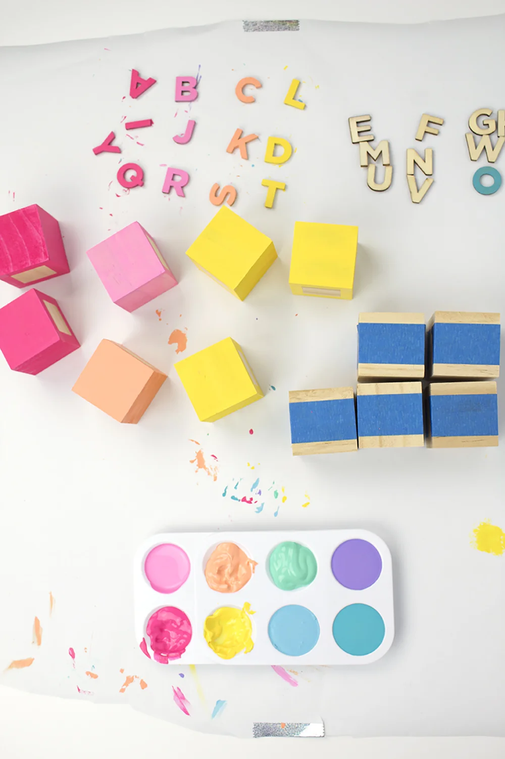 DIY Rainbow Alphabet Blocks — Well Kept Chaos