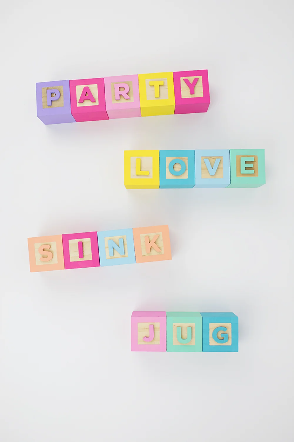 DIY Rainbow Alphabet Blocks — Well Kept Chaos