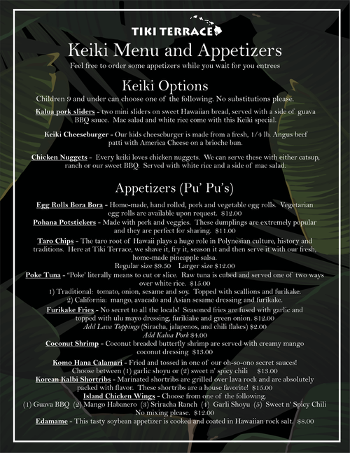 Weekday Menu