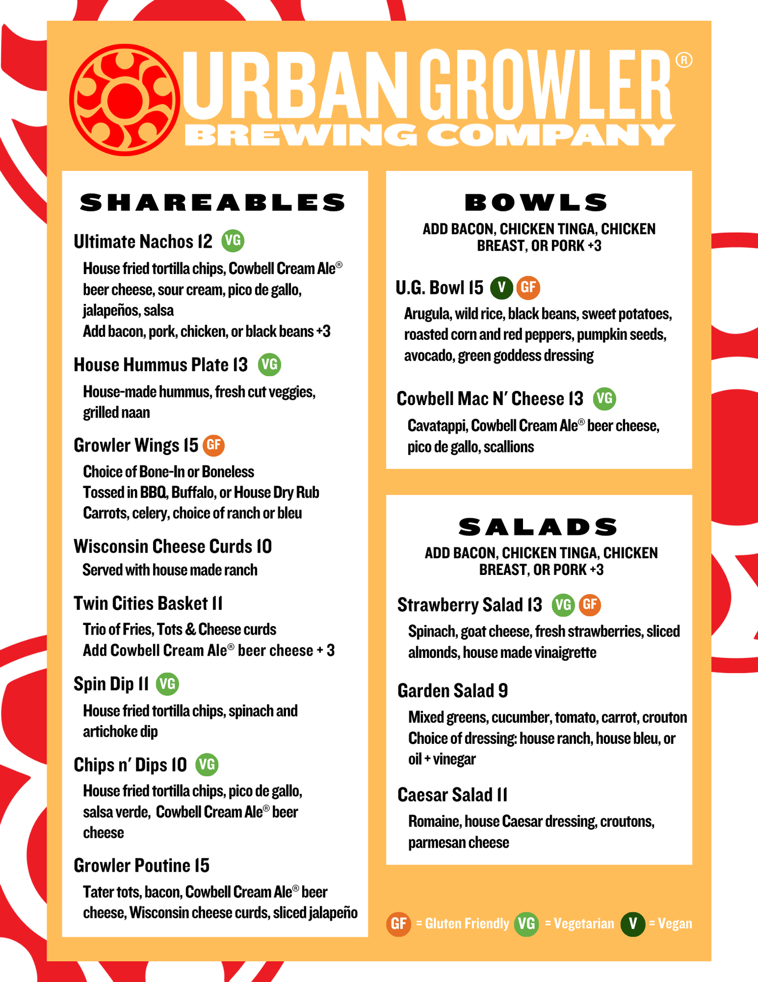 Brew Pub Food Menu St. Paul MN — Urban Growler® Brewing Company